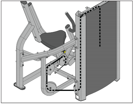 力健 Axiom OP-CP 胸推机电缆布线 – Life Fitness 支持