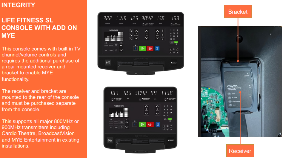 Instructions d'installation de la console MYE Life Fitness Integrity SL ...