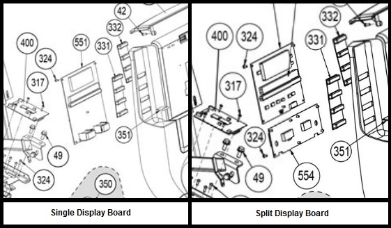 Cybex 750T, 751T 단일 디스플레이 보드에서 분할 보드로 – Life Fitness 지원하다